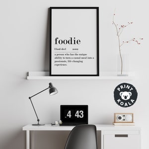 Foodie Definition, Funny Kitchen Sign, Printable Wall Art Print, Foodie ...