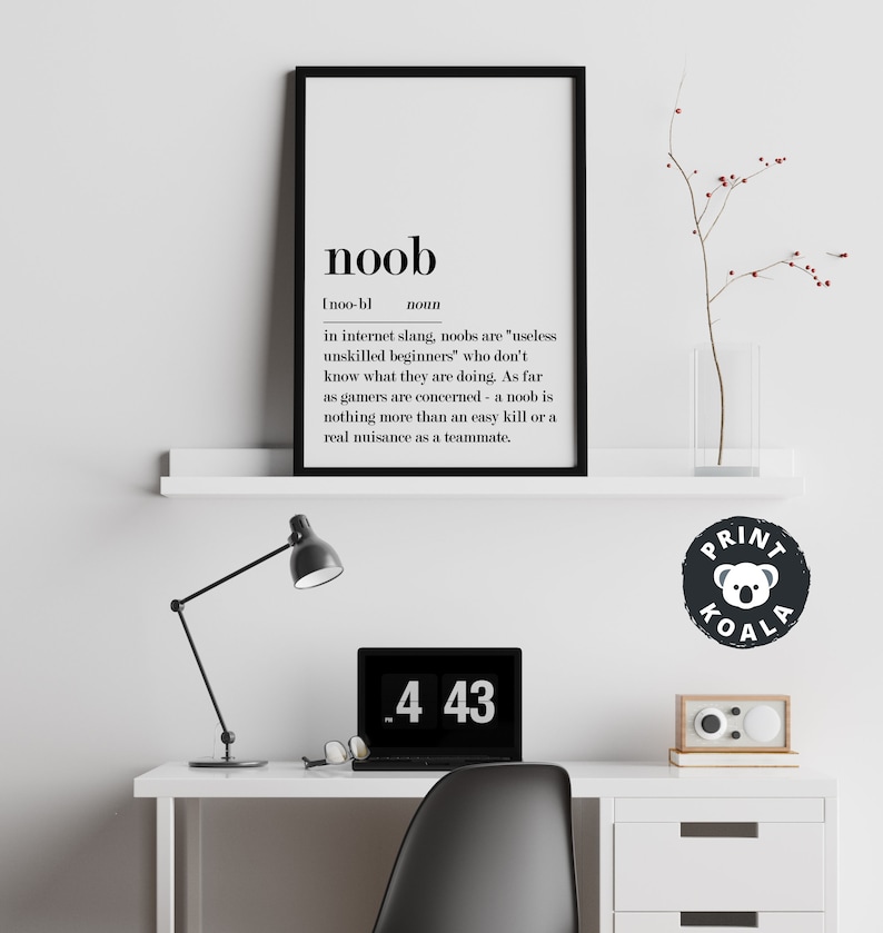 Noob Definition Print Man Cave Decor Gaming Print Gamer - Etsy