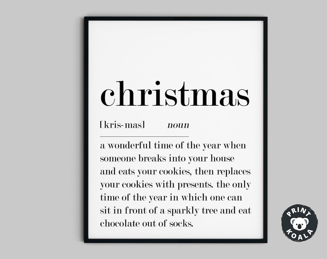 Christmas Definition Art Print: Modern Noel Wall Decor (digital ...