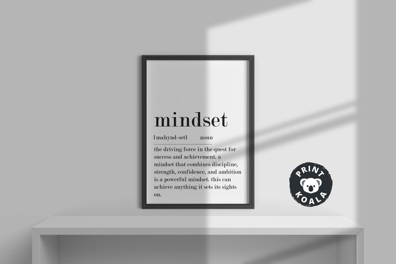 Mindset Definition Office Wall Art Home Office Print - Etsy