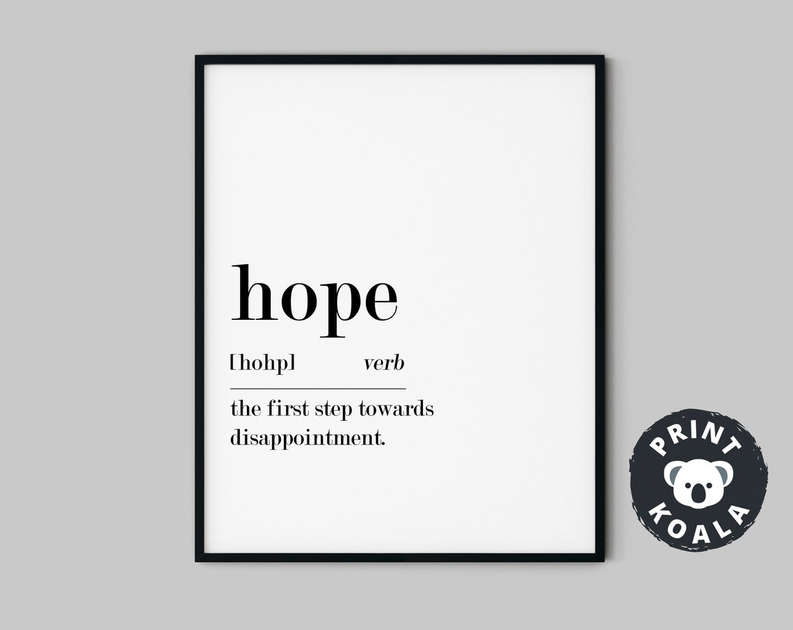 Hope Definition Printable Wall Art Hope Print Hope - Etsy
