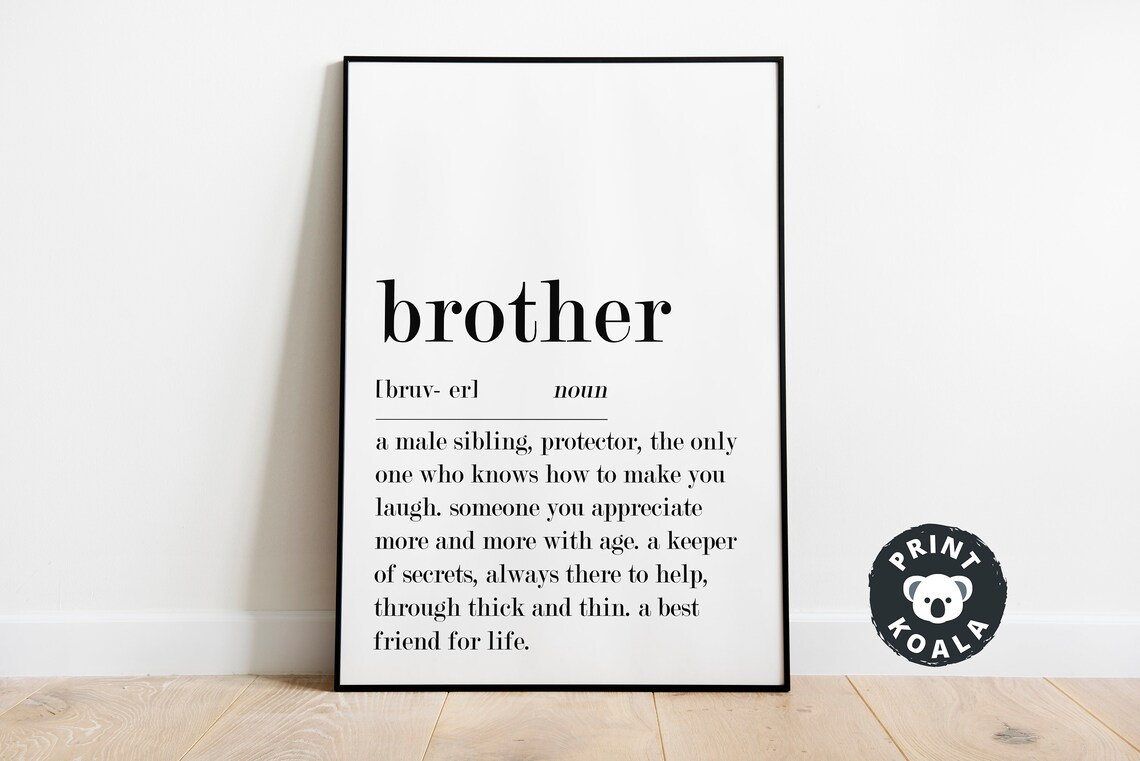 Brother Definition Print Brother Gift Gifts for Brother Big | Etsy