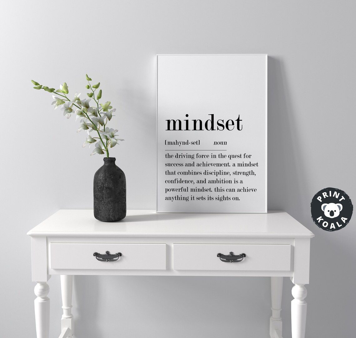 Mindset Definition Office Wall Art Home Office Print - Etsy