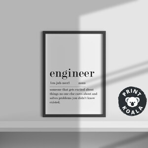 Engineer Funny Definition Printable Art, Engineer Printable Quote ...