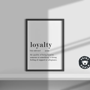 Loyalty Definition Print: Modern Home Decor (digital Download) - Etsy