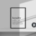 Loyalty Definition Print, Printable Definition Poster, Instant Download ...