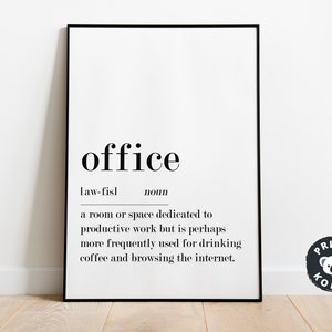 Office Definition Print, Office Quote Gift, Work Quote, Wall Decor ...