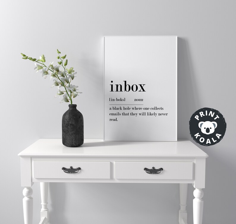 Inbox Definition Print Funny Home Office Sign Printable Wall - Etsy