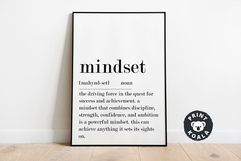 Mindset Definition Office Wall Art Home Office Print - Etsy
