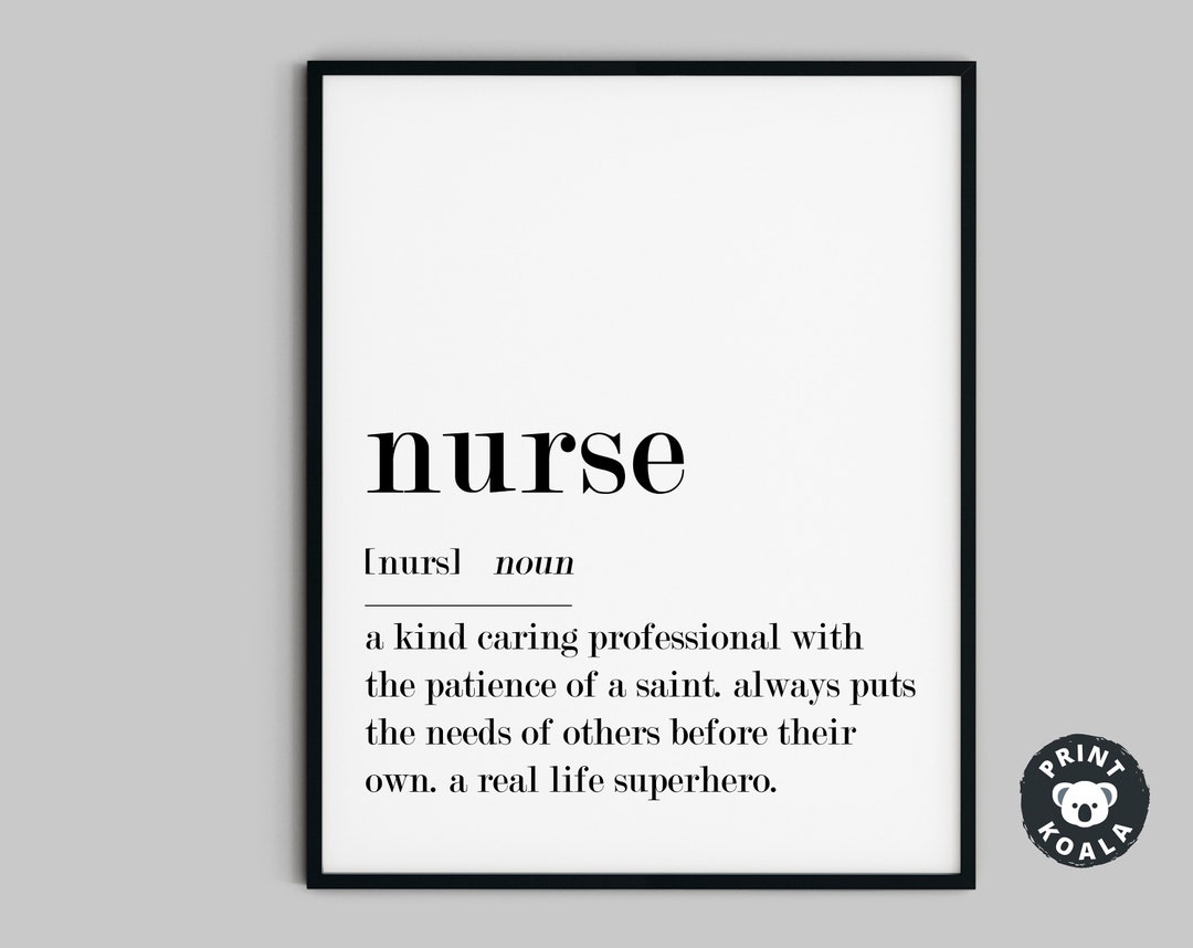 Nurse Definition Printable, Nurse Gift, Nurse Wall Art, Minimal Print ...