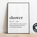 Bathroom Decor, Shower Definition, Bathroom Poster, Bathroom Wall Art ...