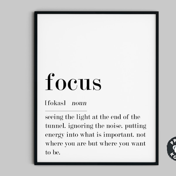 Focus Motivational Poster - Etsy