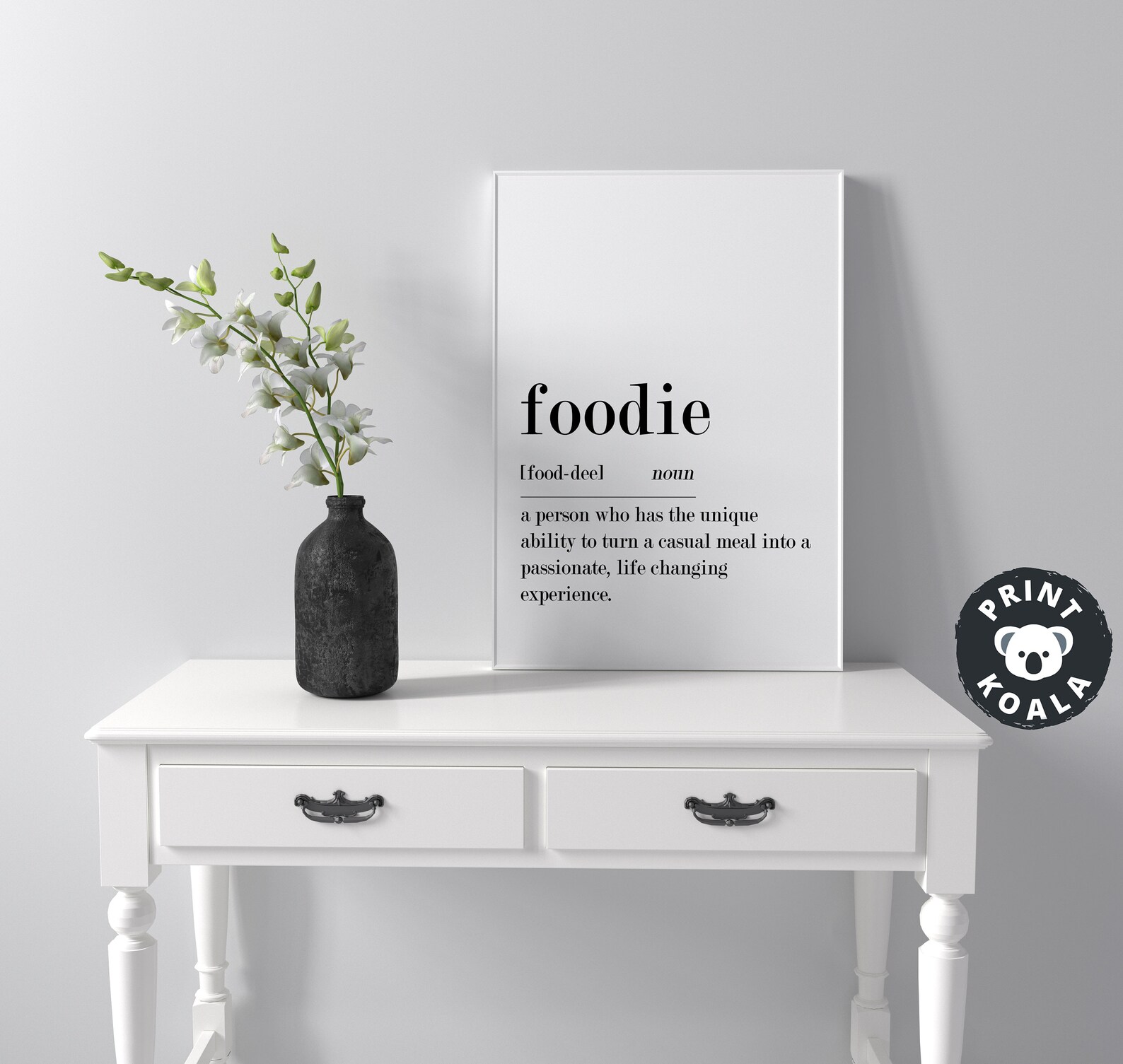 Foodie Definition Funny Kitchen Sign Printable Wall Art | Etsy