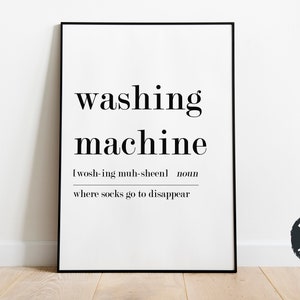 Washing Machine Definition Print, Laundry Room Poster, Laundry Room Art ...