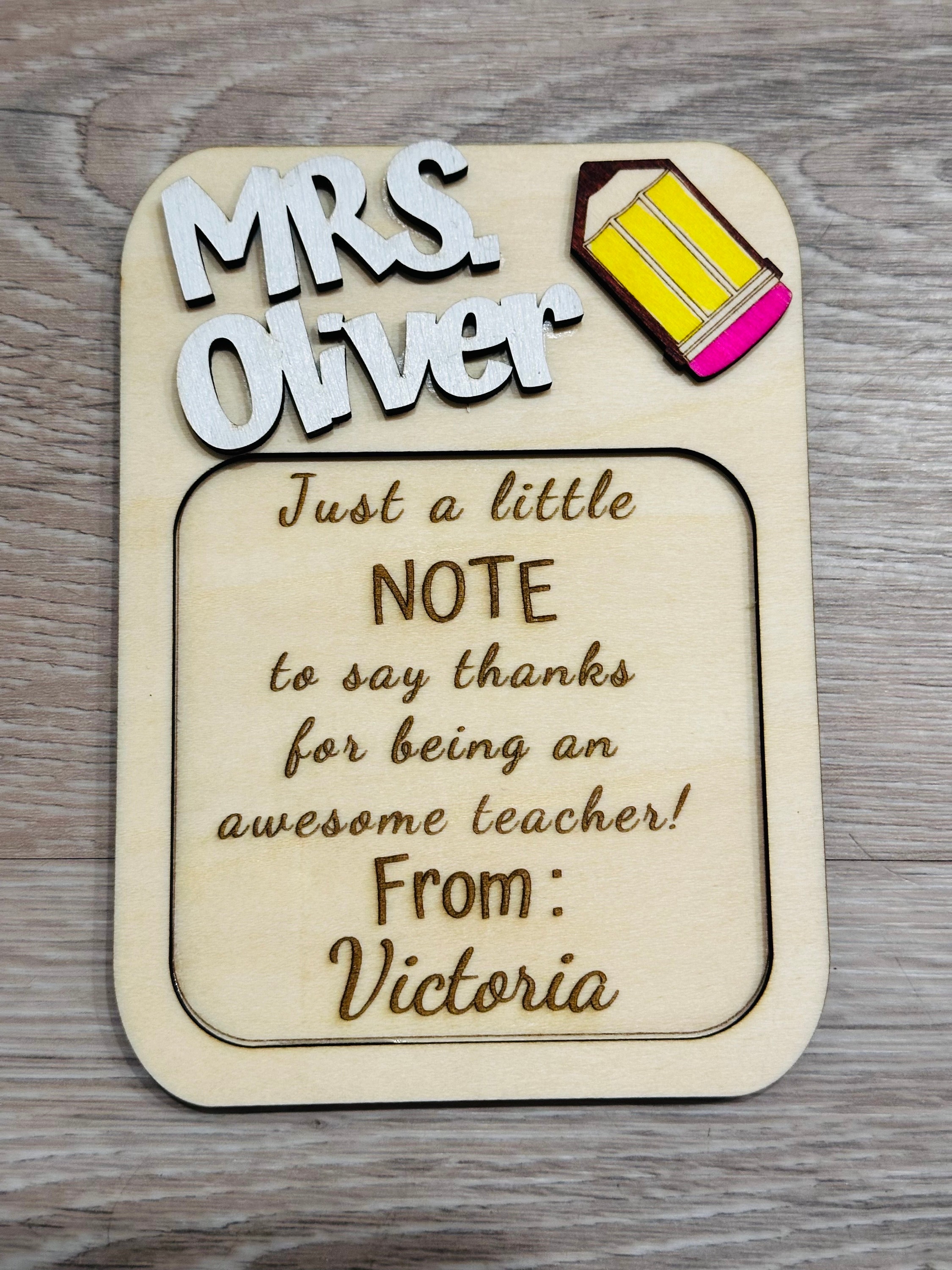 Teacher Appreciation Custom Made Post It Note Pad Holder - Etsy