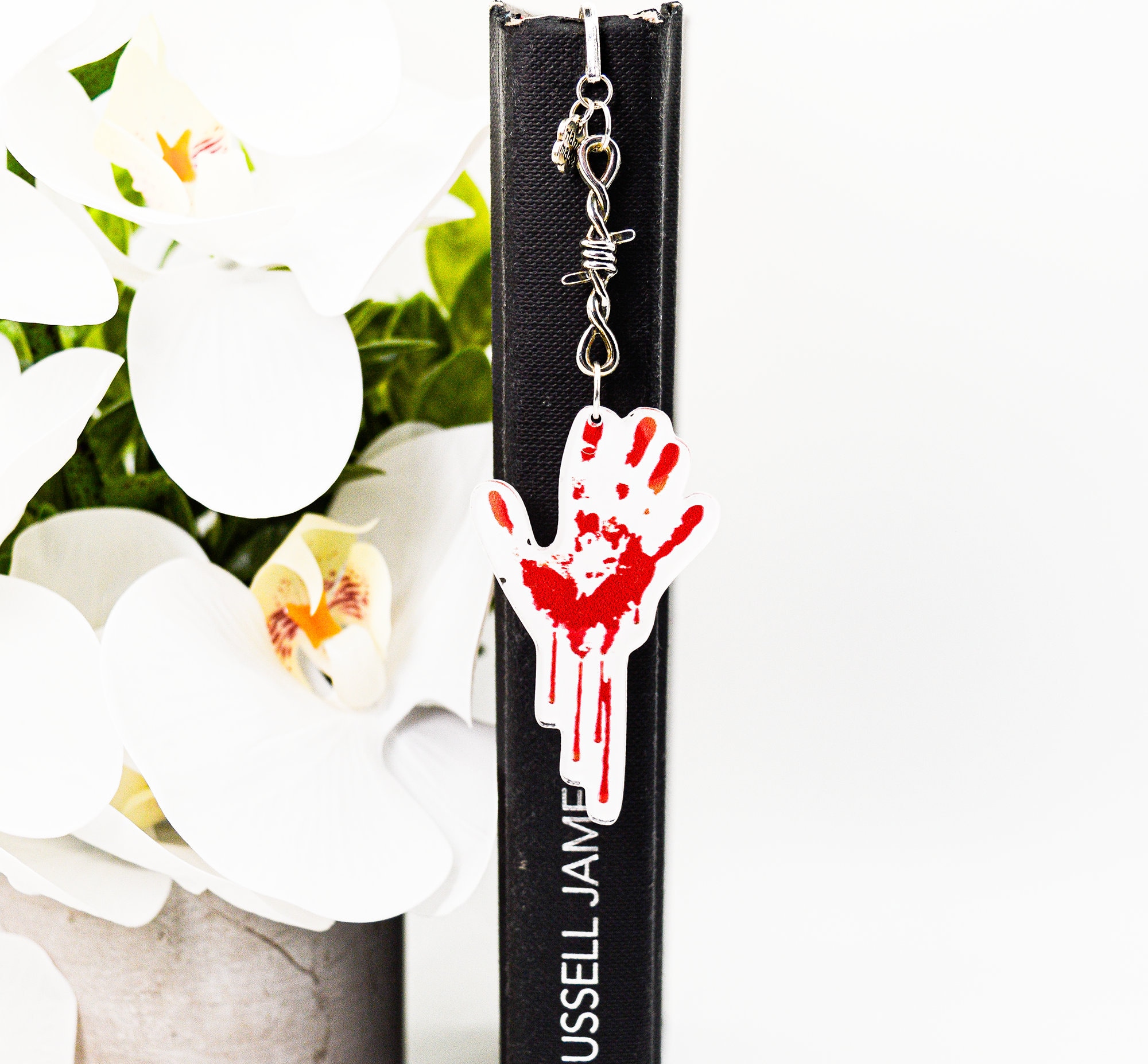 Bloody Handprint Crime Scene Hook Bookmark for a Book Lover Thriller ...