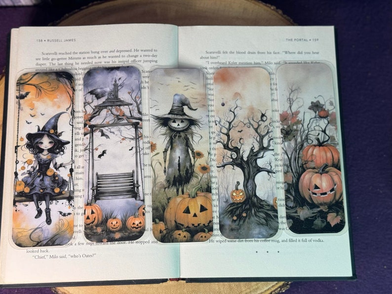 Fantasy Witchy Book Laminated Bookmarks for a Reader Cute Gothic ...
