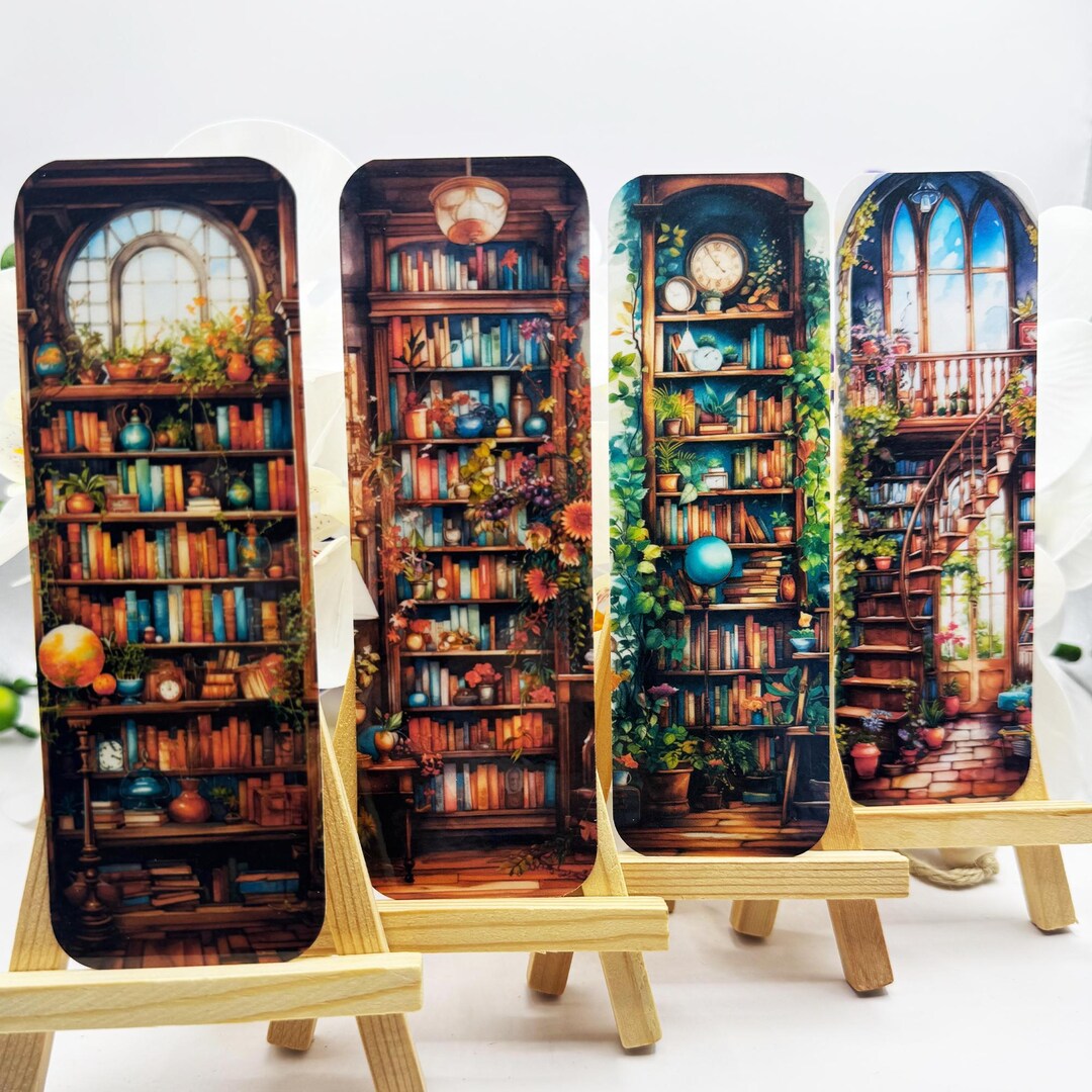 Library Bookshelf Bookmark: Laminated Fairytale Book Lover Gift - Etsy