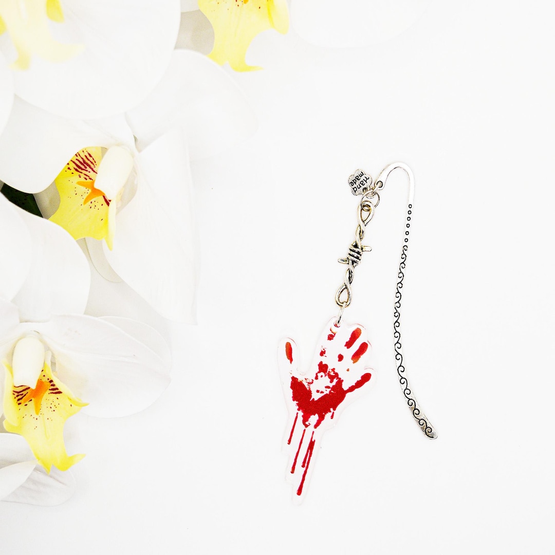 Bloody Handprint Crime Scene Hook Bookmark for a Book Lover Thriller ...
