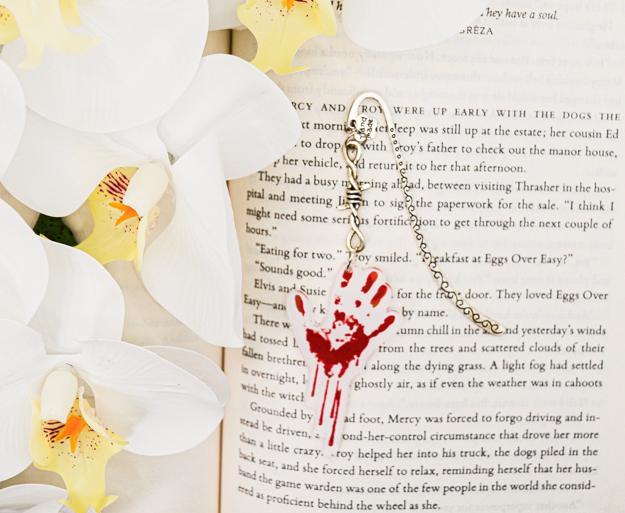 Bloody Handprint Crime Scene Hook Bookmark for a Book Lover Thriller ...