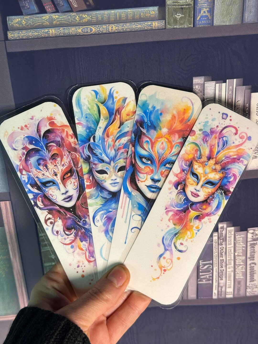 Mardi Gras Masks Laminated Bookmarks for a Reader Cute Bookmarks Unique ...