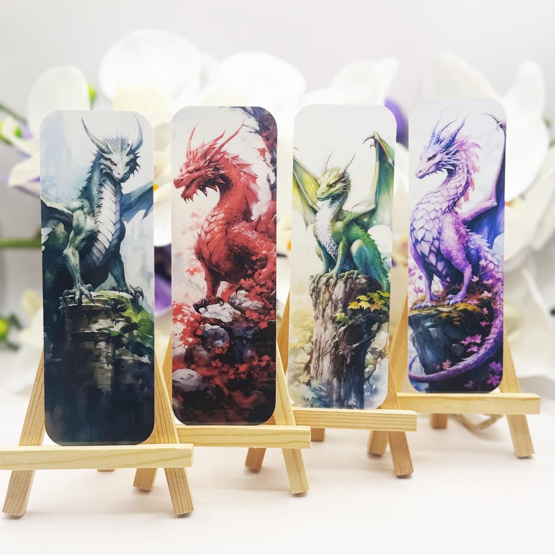 Dragon Laminated Bookmarks: Fantasy Reader Gift - Etsy
