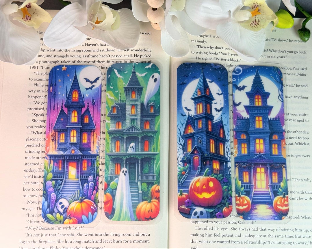 Haunted Houses Laminated Bookmarks for a Fantasy Gothic Reader Spooky ...