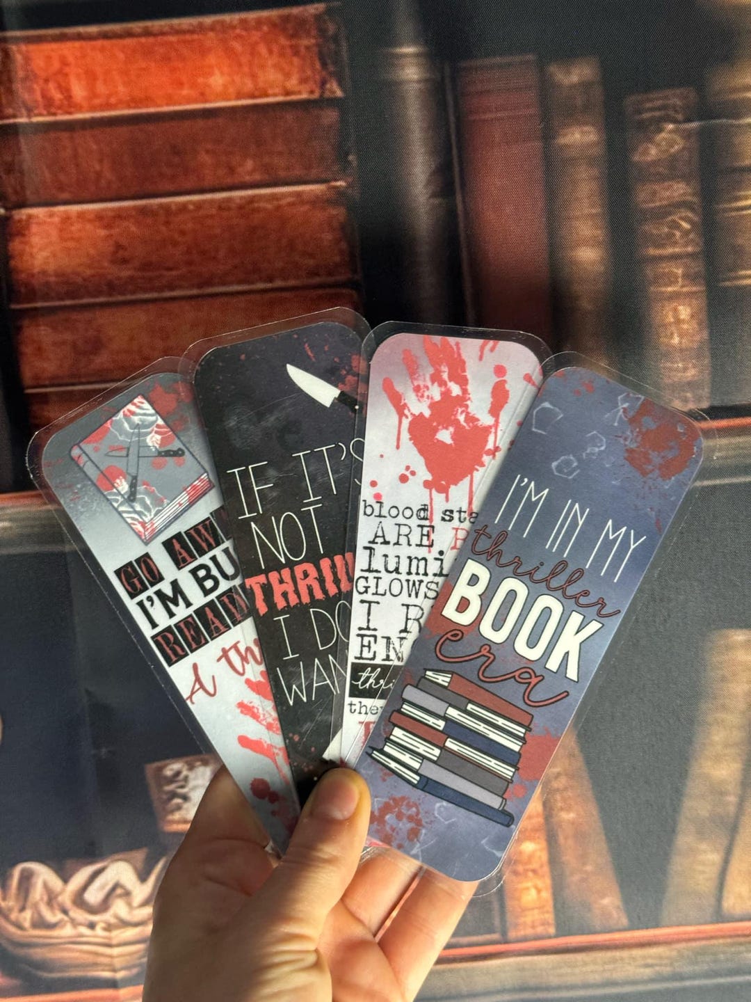 Thriller Laminated Bookmarks for a Mystery Reader Spooky Bookmarks ...
