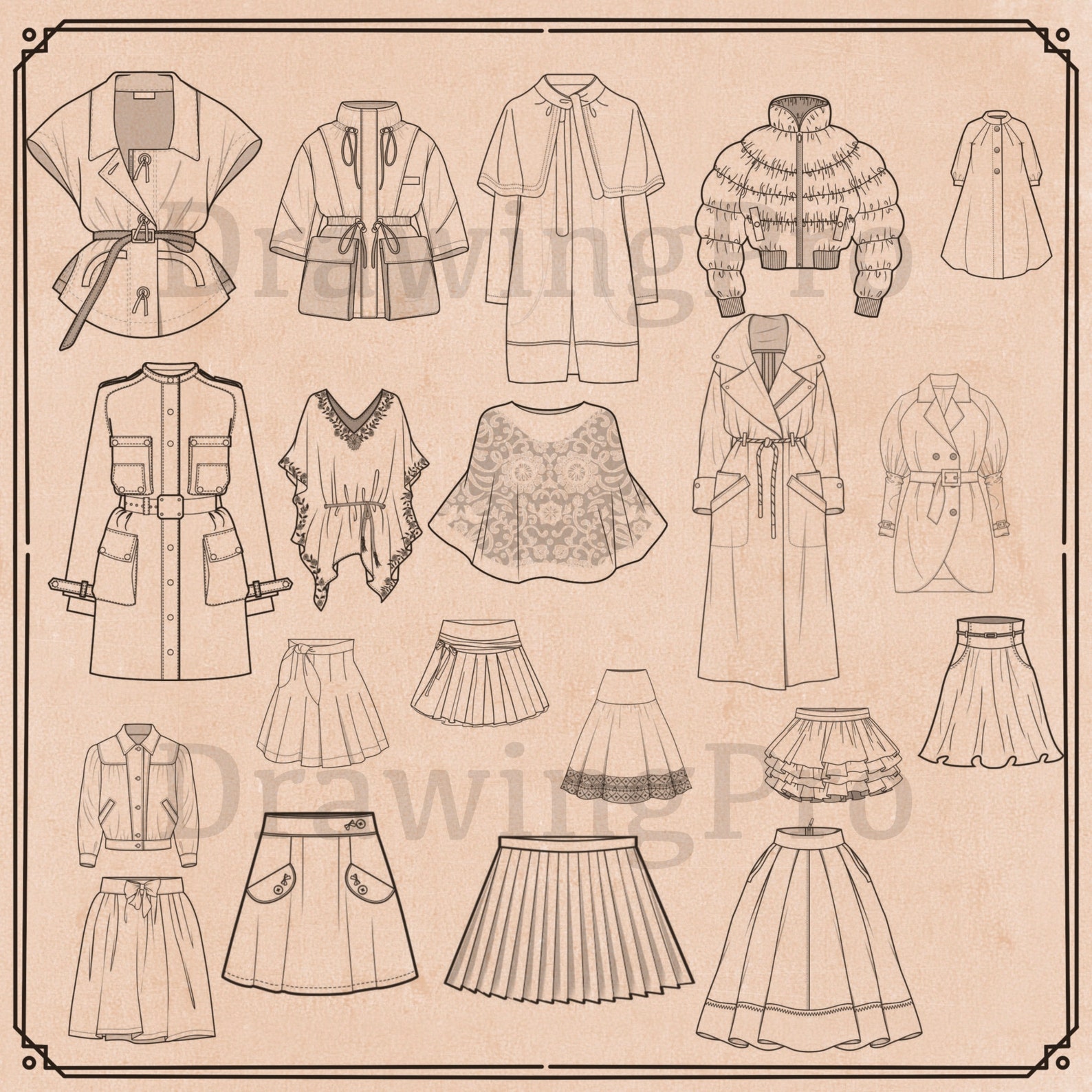 78 Procreate Fashion Flat Sketches Procreate Fashion Design - Etsy