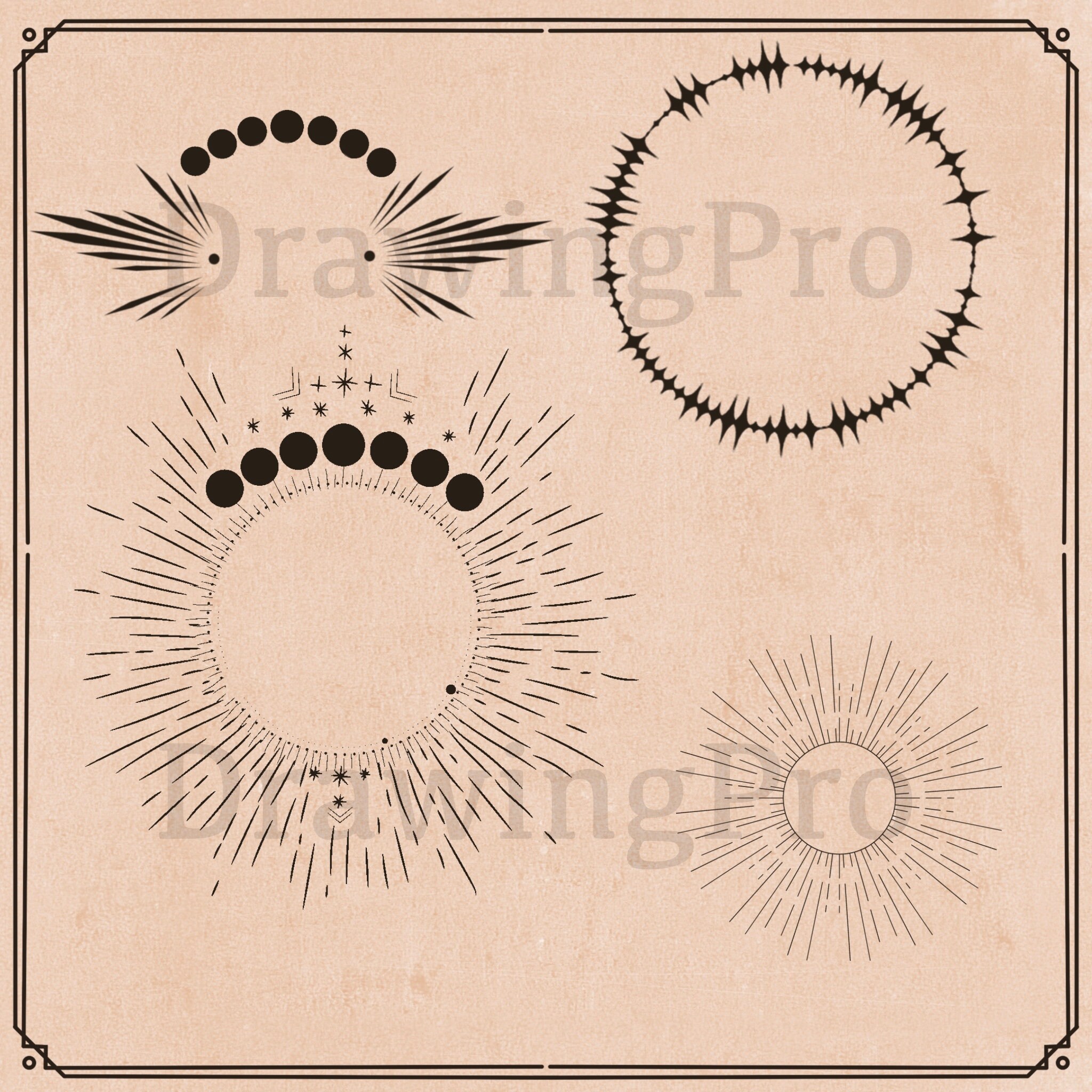 27 Procreate Celestial Tattoo Stamps Brush Pack Geometric Abstract ...