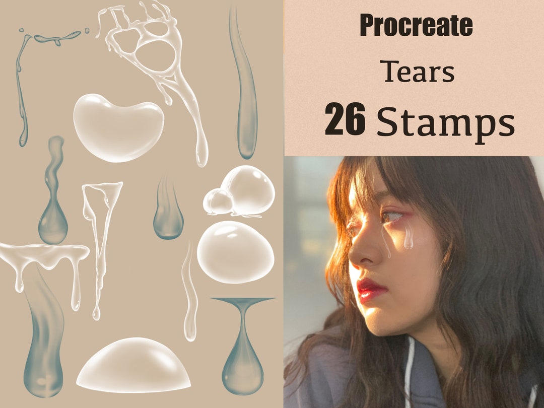 26 Procreate Tears Stamps, Procreate Water Stamps, Procreate Liquid ...