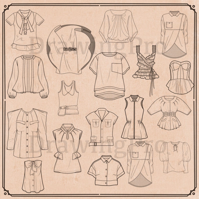 60 Procreate Fashion Flat Sketches Vol 2, Procreate Fashion Design ...