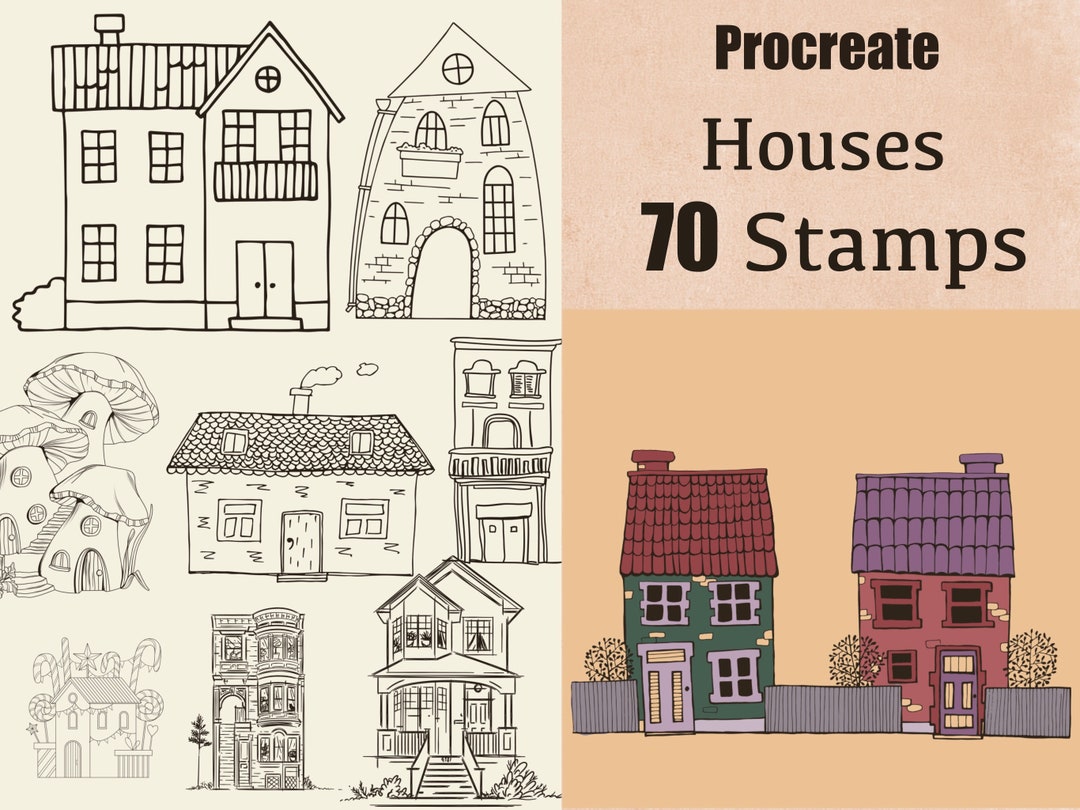 70 Procreate Buildings Stamps, Procreate Houses , Procreate House ...