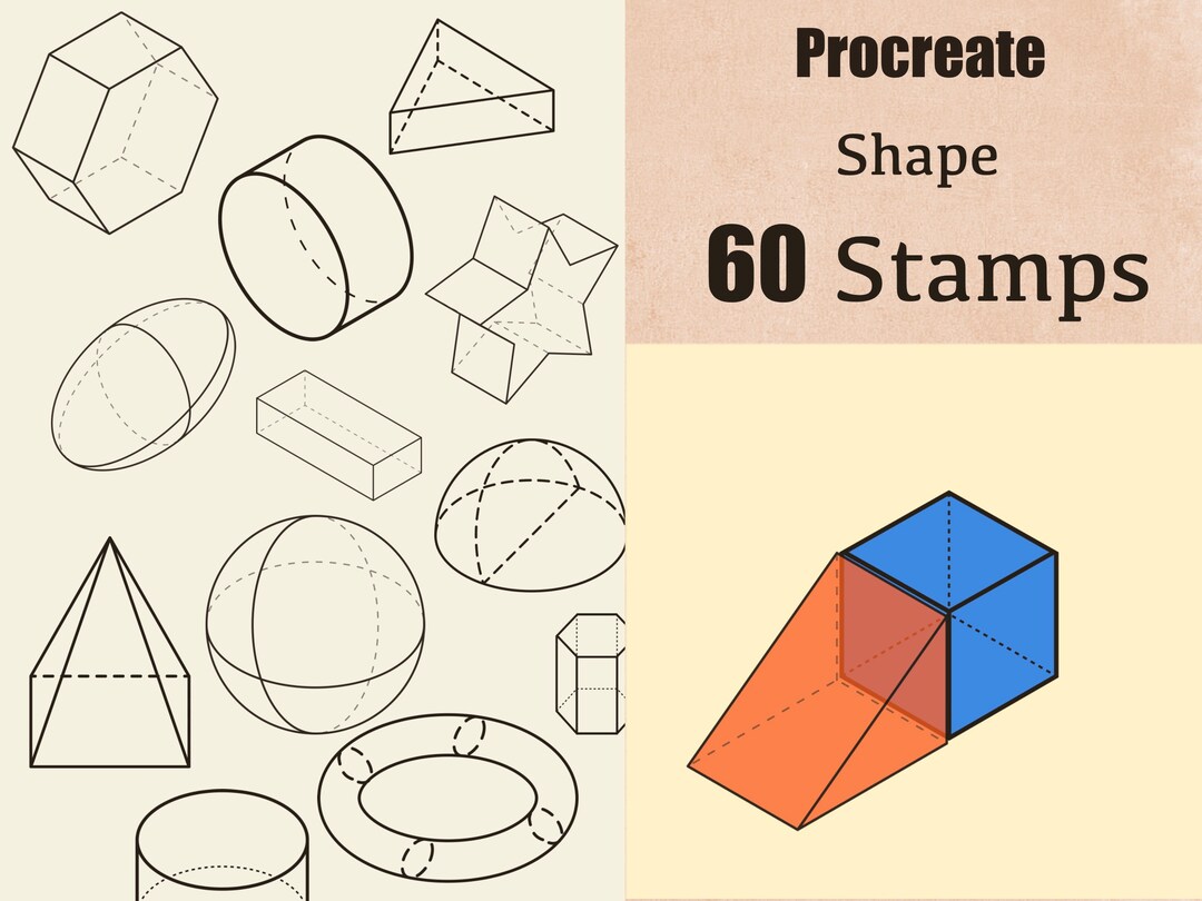 60 Procreate Geometric Shape Stamps, Procreate Shape Stamps, Procreate ...
