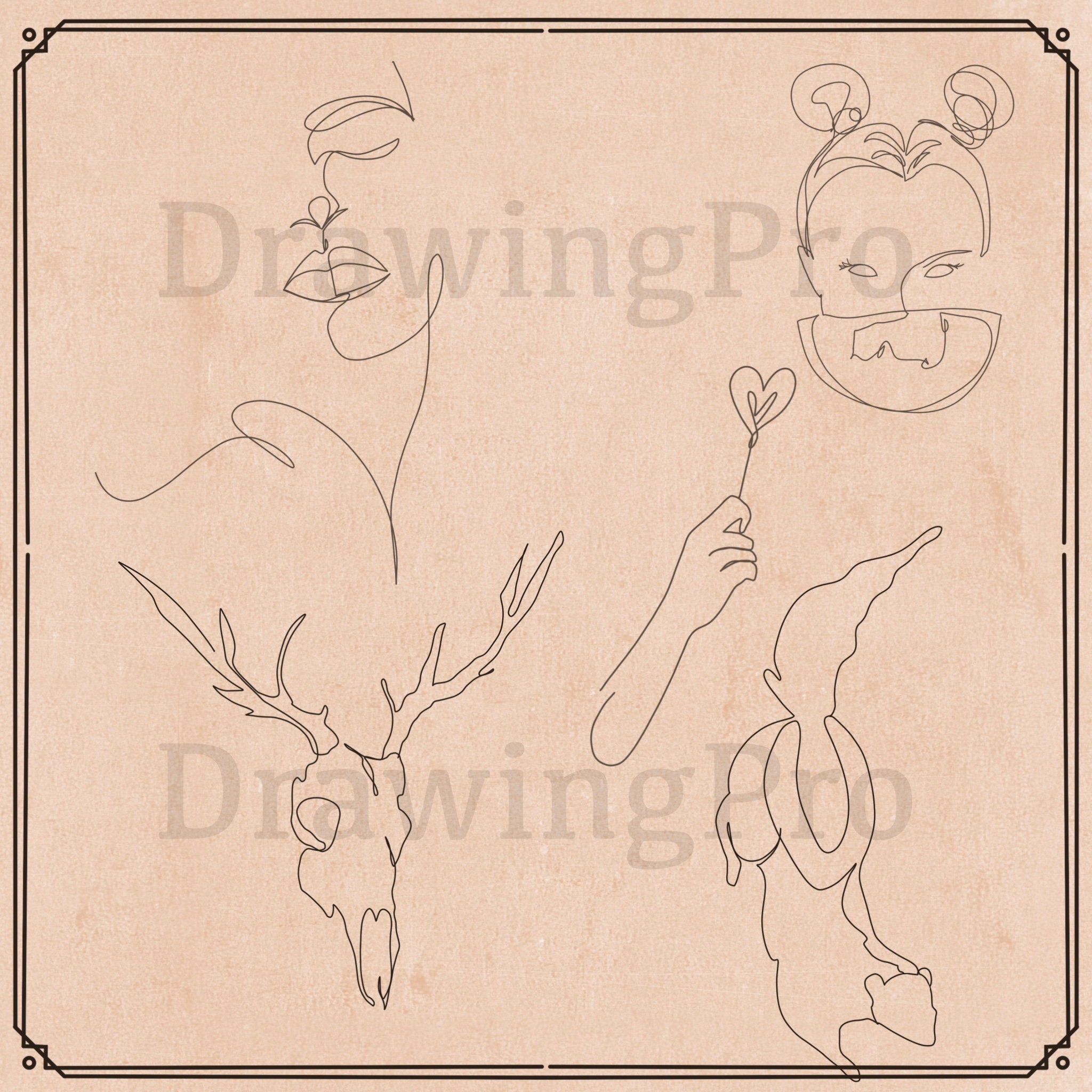 25 Procreate Tattoo Stamps, Procreate Line Art, Procreate Line Tattoo ...