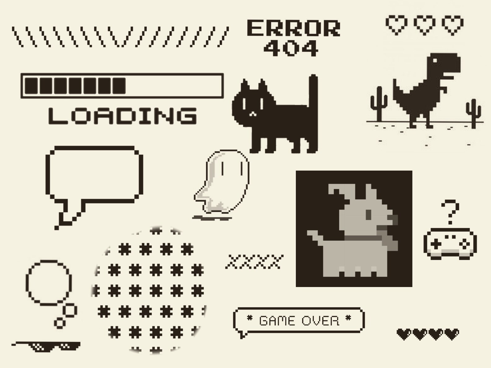 30 Procreate Pixel Stamps, Procreate Pixel, Procreate Decorative Stamps ...