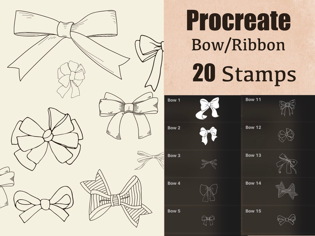 12 Procreate Bow Stamps, Procreate Cute Bow, Procreate Tattoo, Tattoo ...