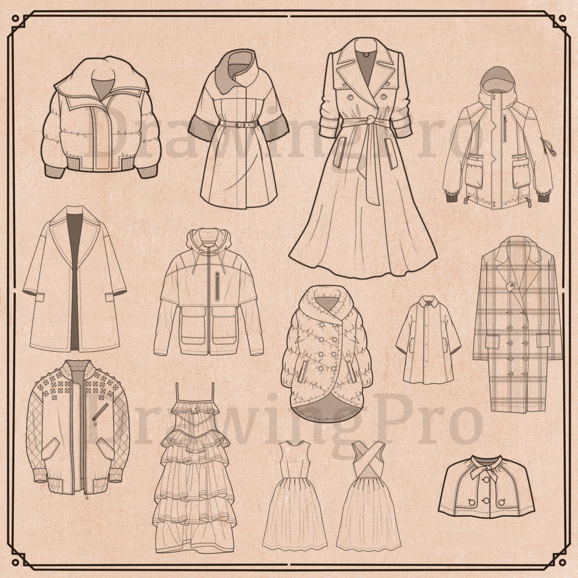 78 Procreate Fashion Flat Sketches Procreate Fashion Design - Etsy