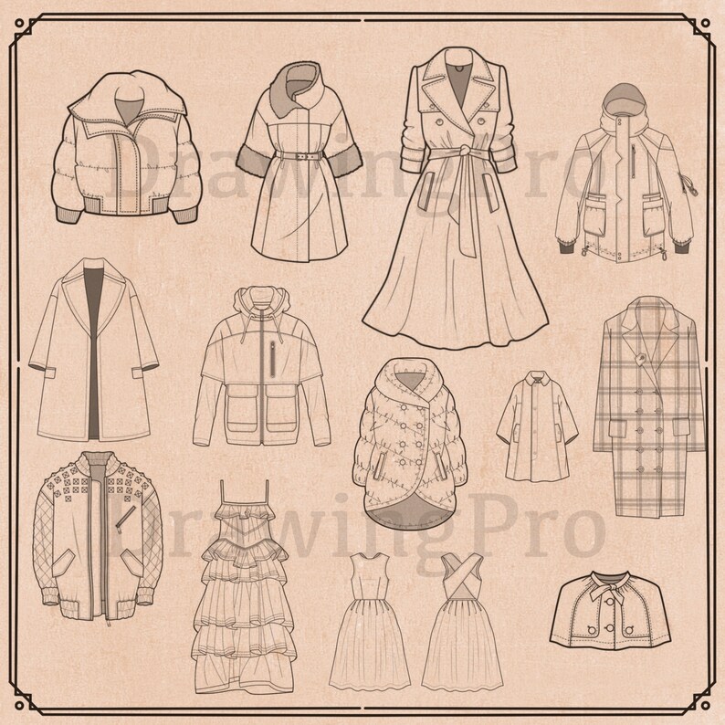 78 Procreate Fashion Flat Sketches Procreate Fashion Design - Etsy