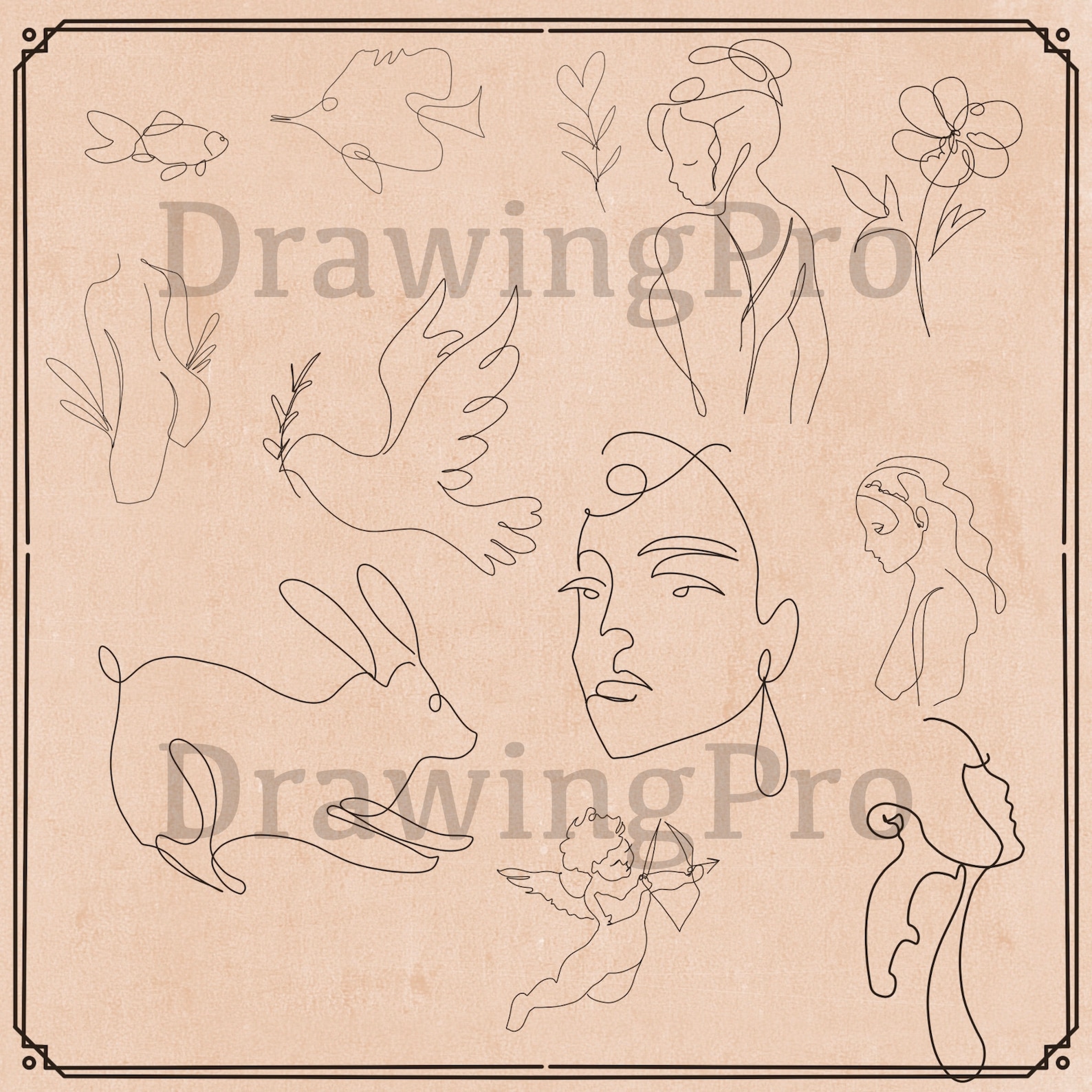 25 Procreate Tattoo Stamps, Procreate Line Art, Procreate Line Tattoo ...