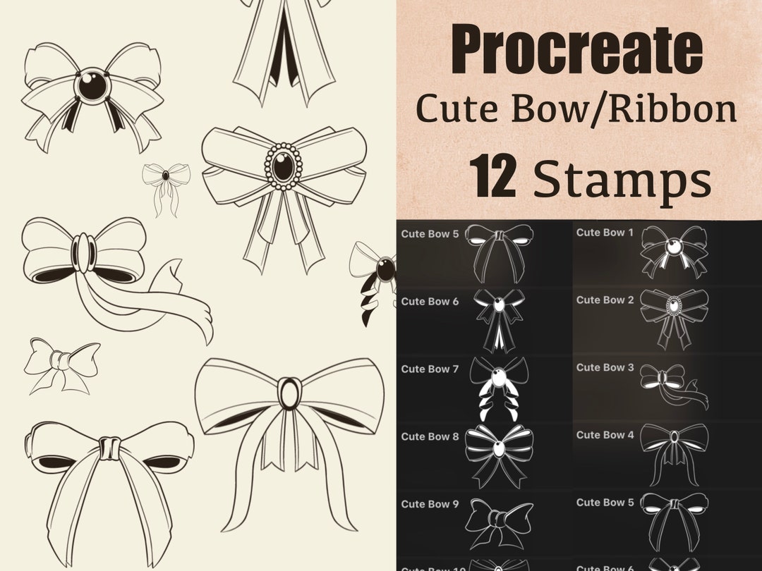 12 Procreate Bow Stamps, Procreate Cute Bow, Procreate Tattoo, Tattoo ...