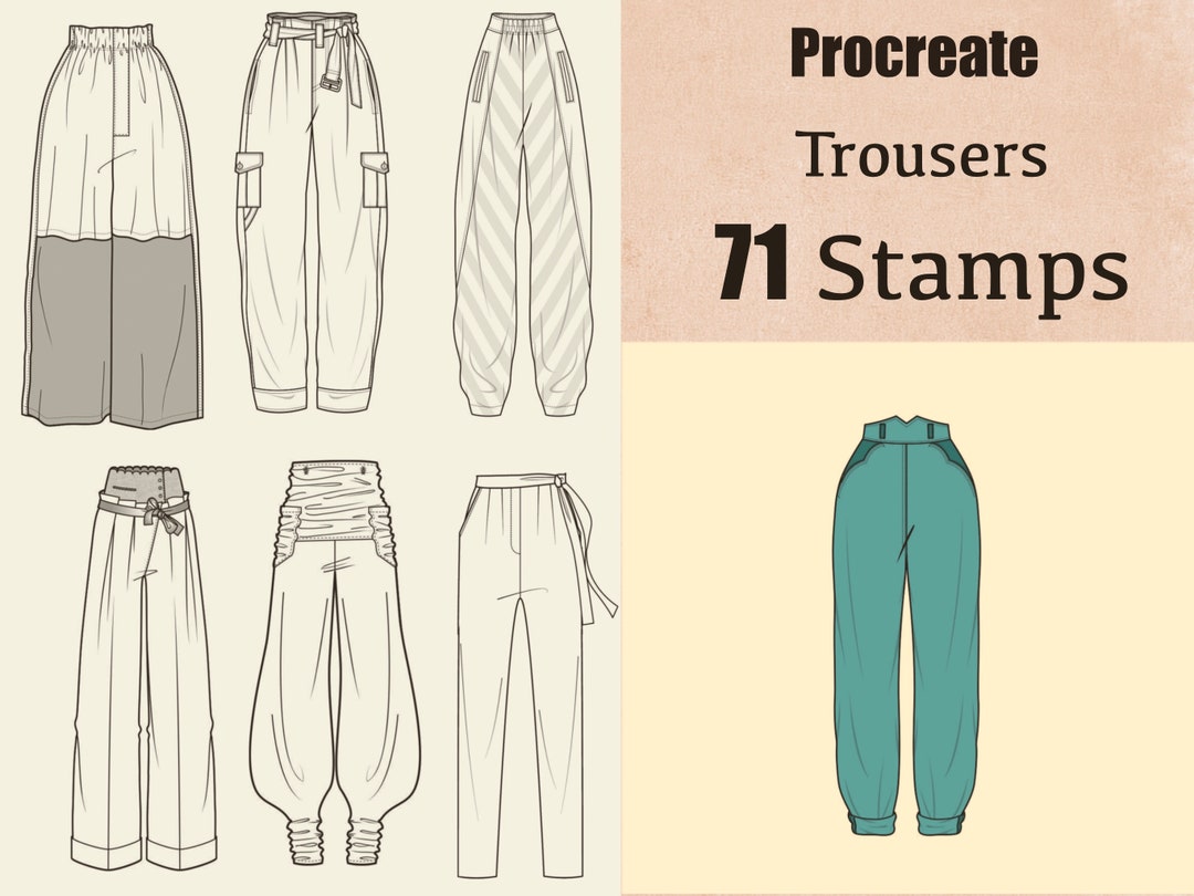 71 Procreate Fashion Flat Sketches, Procreate Trousers , Procreate ...