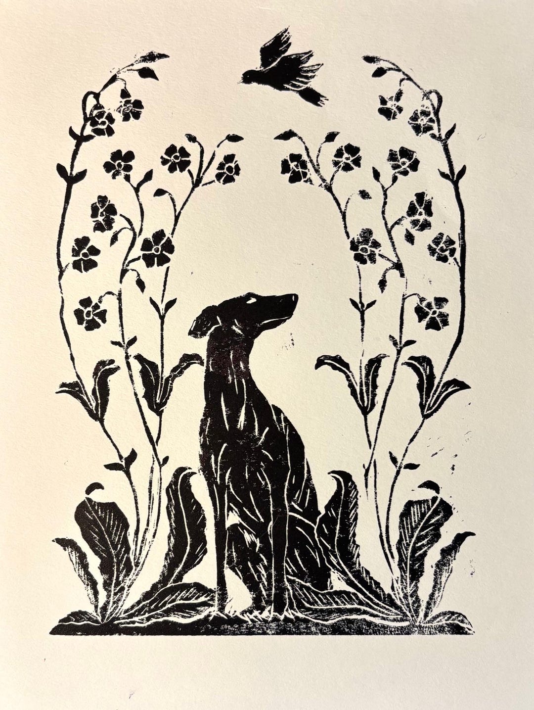 Whippet Print. Original Lino Print. Original Artwork. - Etsy
