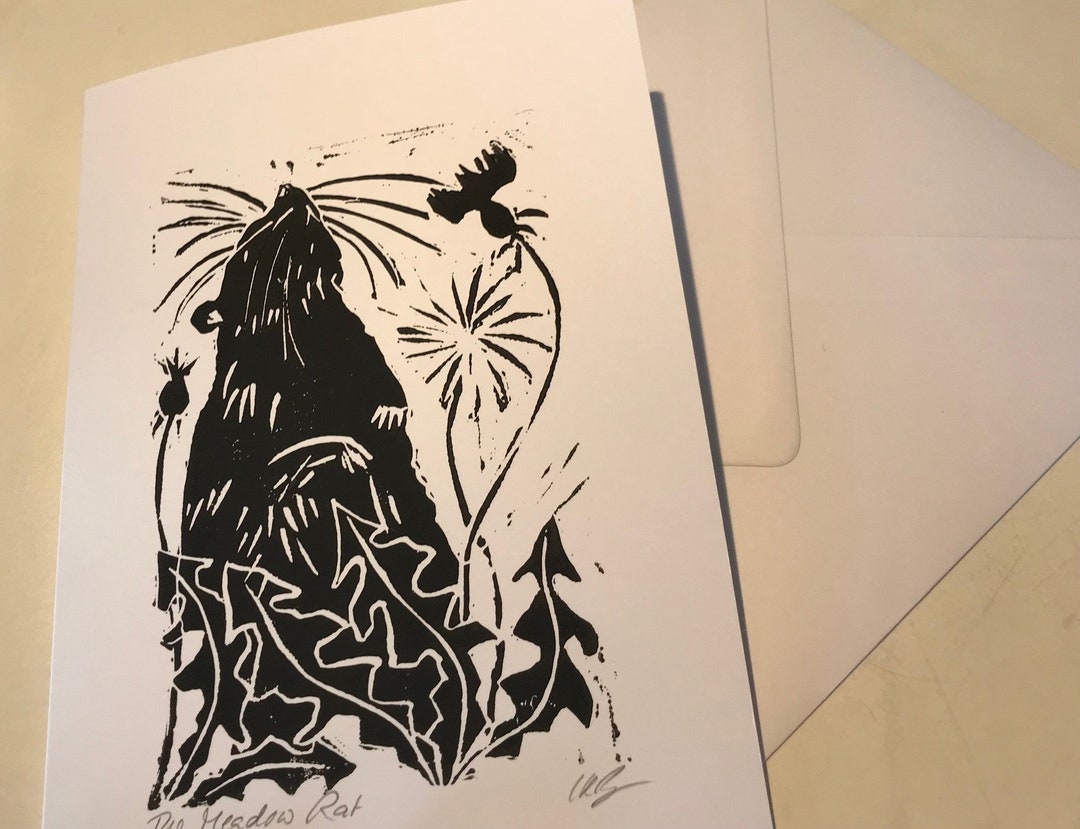 Meadow Rat, Original Linocut Print, Handprinted and Signed. Open ...