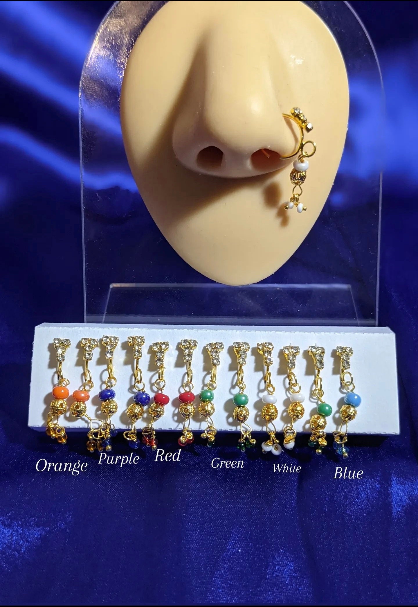 Colorful Dangle Nose Rings - Etsy