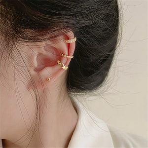 Set of 3 Gold Ear Cuffs Ear Cuff No Piercing Multiple Ear - Etsy