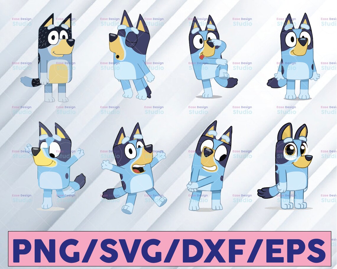 10 Designs Bluey SVG Bundle Bluey svg Bluey birthday | Etsy