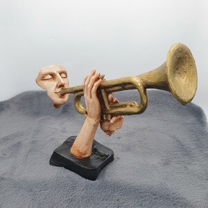 Trumpet Player Man Mask, 13.39 ınch, Musical Instrument, Home Decor ...