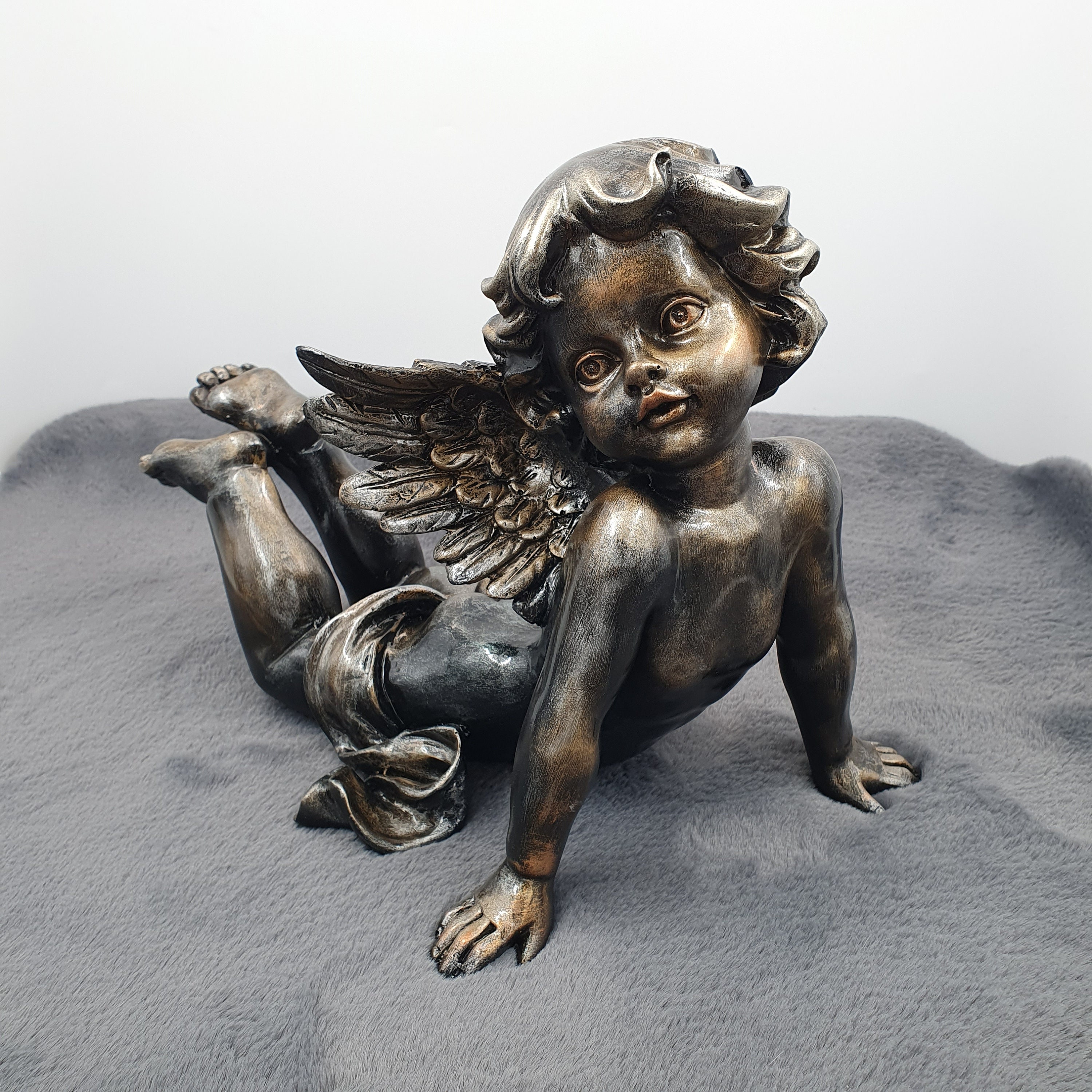 Handmade Angel Girl Sculpture, Winged Figurine, Home Decor (9.06 Inches ...