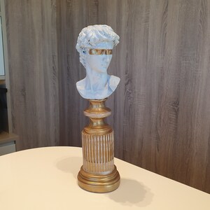 Large David Sculpture Statue, David Bust Statue, 11.81 Inches, White ...